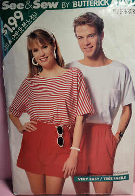 BUTTERICK PATTERN 6407 - SHORTS & TOP - UNISEX - NEW / UNCUT | eBay