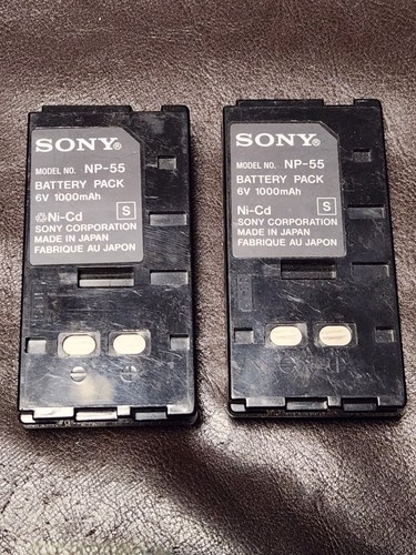 2 OEM Sony NP-55 Rechargeable 6V 1000 mAh Battery Packs Free US ...