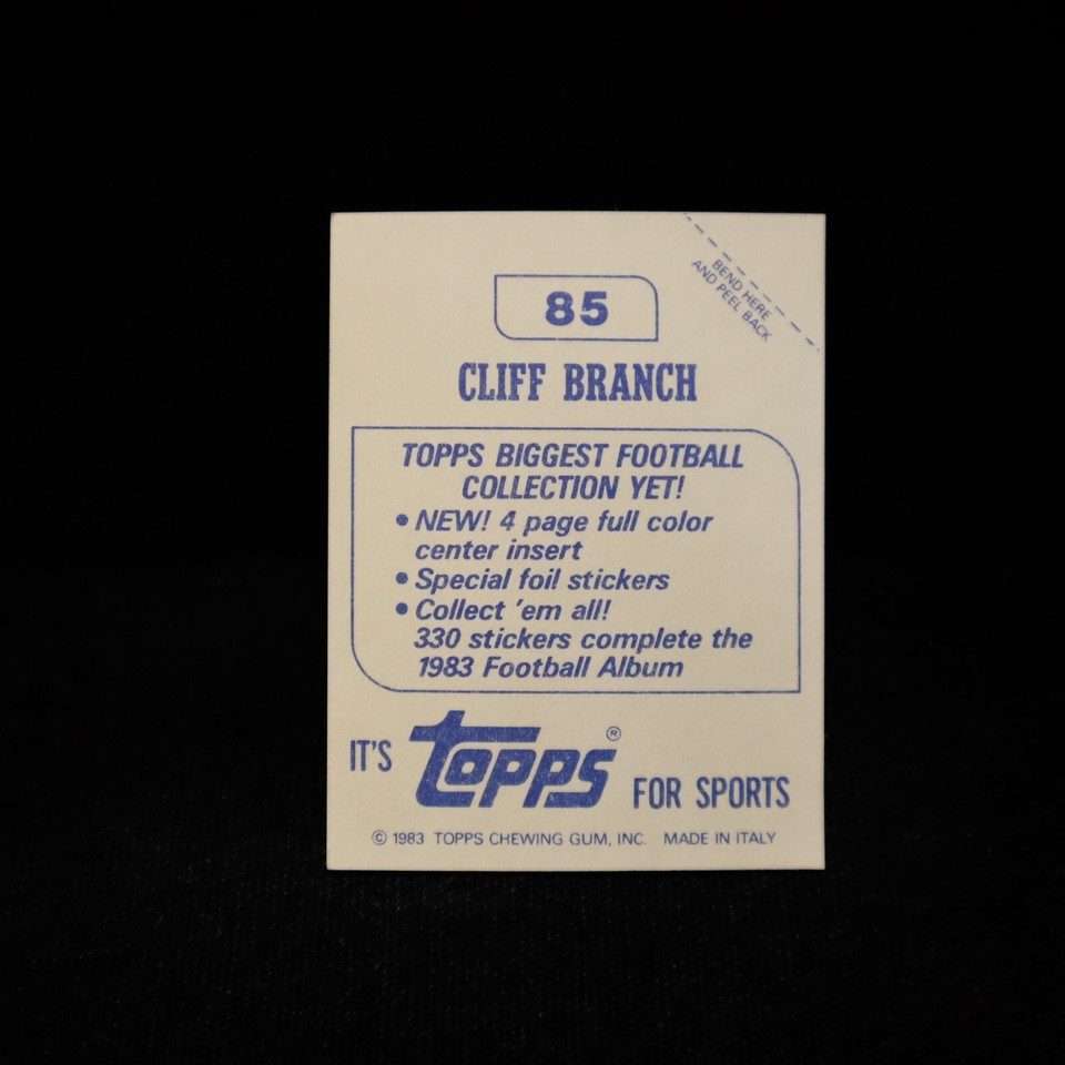 1983 Cliff Branch Los Angeles Raiders Topps Sticker #85 | eBay