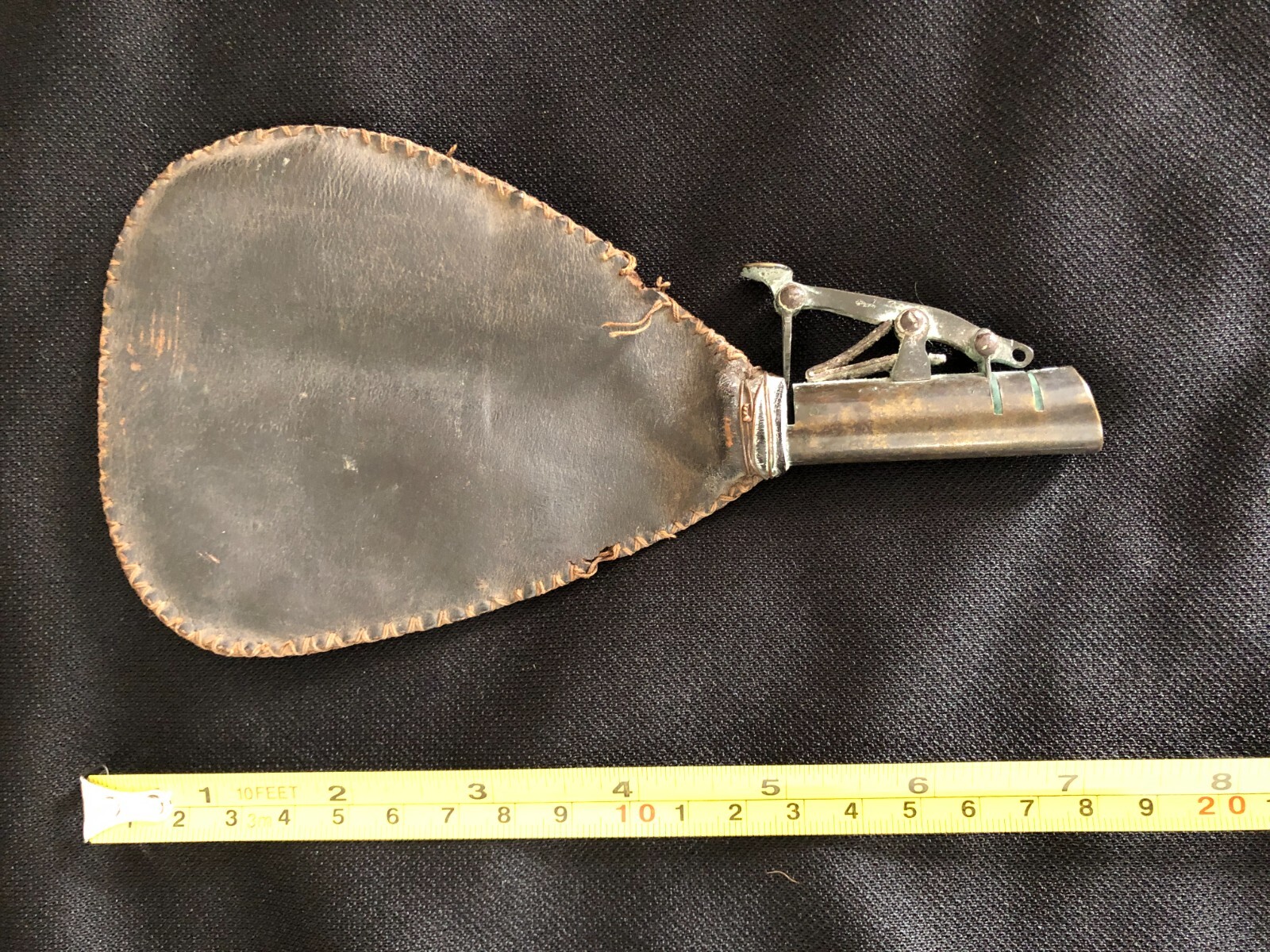 Vintage Collectible Leather Gunpowder Flask Pouch (unsure of its age ...