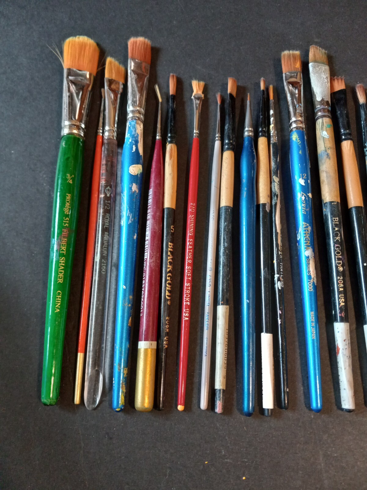 50 ASSORTED VINTAGE ARTIST PAINT BRUSHES, ESTATE LOT~Multiple Brands 2 ...