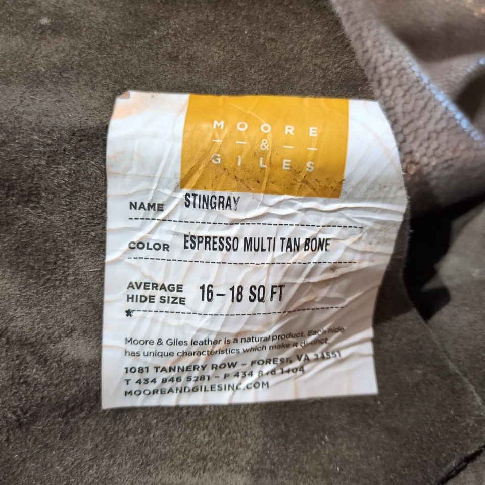 Moore & Giles Stingray Espresso Multi Tan Bone Hide Leather Offcuts ...