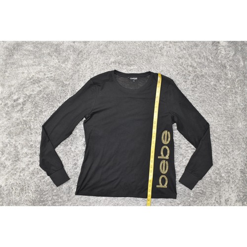 Bebe Sport Black T-Shirt M - Women's Polyester Activewear Crew Neck ...