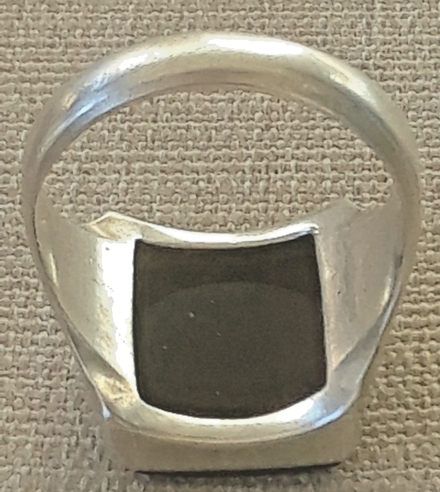 Vintage Centurion Ring Carved Hematite & Sterling Silver Size 20mm ...