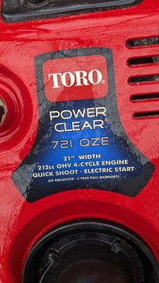Toro Power Clear 721 QZE 212cc electric start Snow Blower - 38744 | eBay