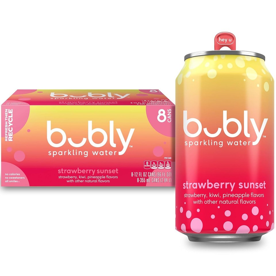 Bubly Sparkling Water, Strawberry Sunset, Zero Sugar & Zero Calories, Seltzer Wa | eBay