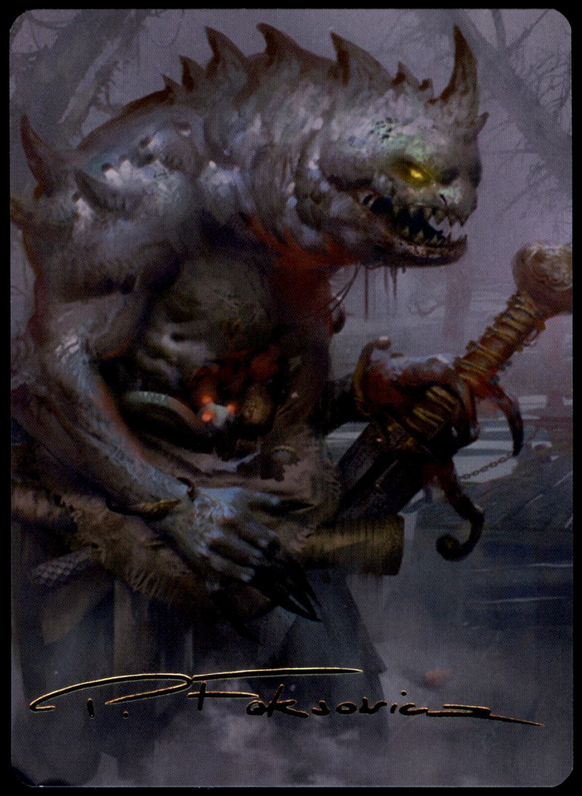 Gray Slaad 15 MTG Battle For Baldurs Gate Art Series Stamped/Signed | eBay