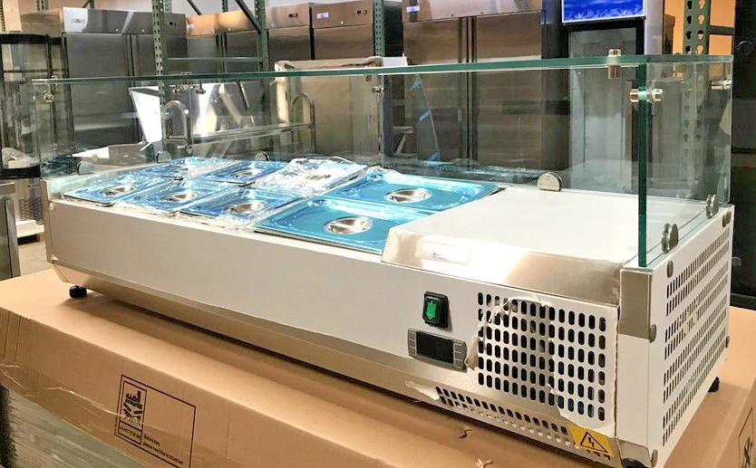 48" Commercial 8 Pan Refrigerated Prep Table Salad Fruit Sauce Bar ...