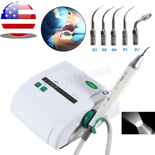 Dental Ultrasonic Piezo Scaler 5 Tips Scaling Fit EMS Woodpecker LED ...