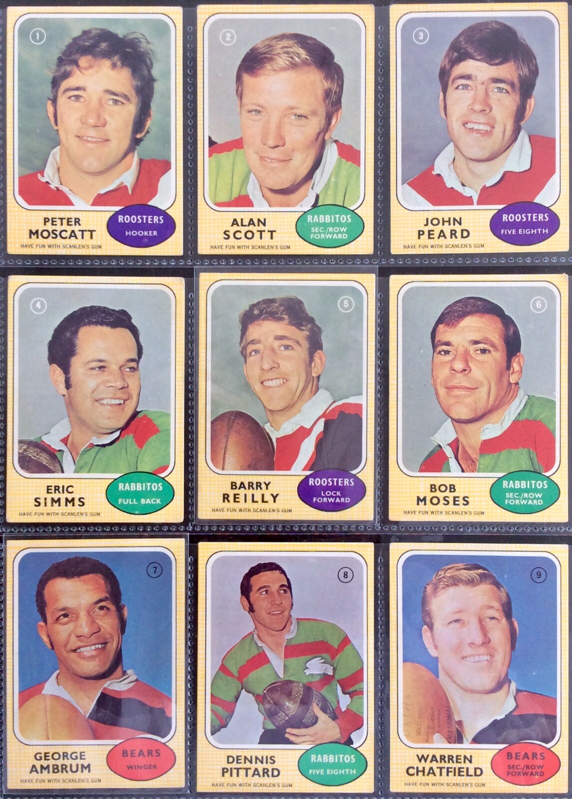SCANLENS 1970 RUGBY LEAGUE CARD FULL SET 66/66 EX/NRMIMT NRL FOOTY CARD ...