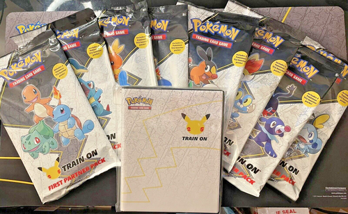 First Partner Pack COMPLETE SET 8 + Binder NEW SEALED Pokemon 25th ...