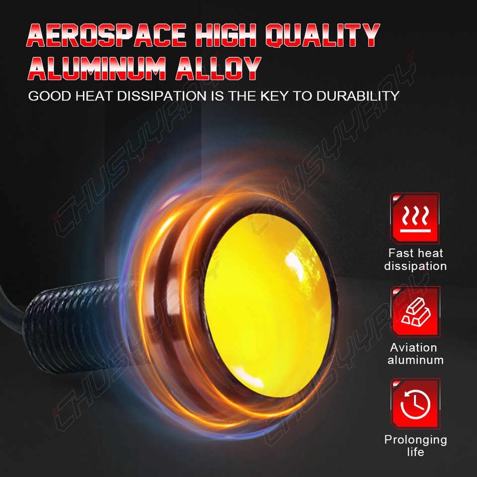 4pcs LED Amber Grille Lighting Kit Universal For Truck SUV Ford SVT ...