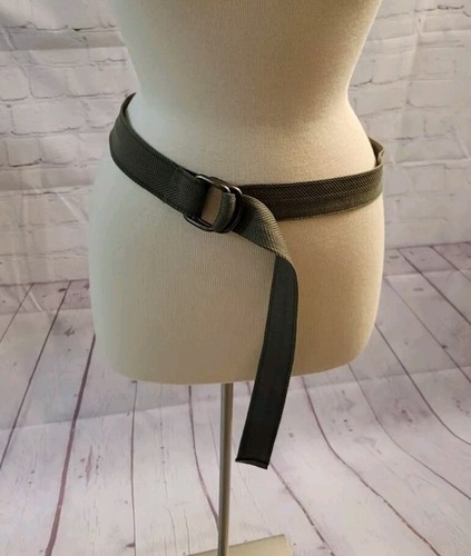 Army Green Woven Belt D Ring Closure 46" Long Cotton | eBay