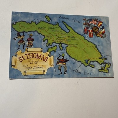 1960s Map Five Flags St. Thomas VI Saint Thomas Co Postcard VTG | eBay