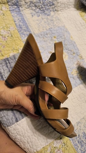 Me Too Shoes, Caramel, Leather, strappy Peep Toe, 8.5 | eBay