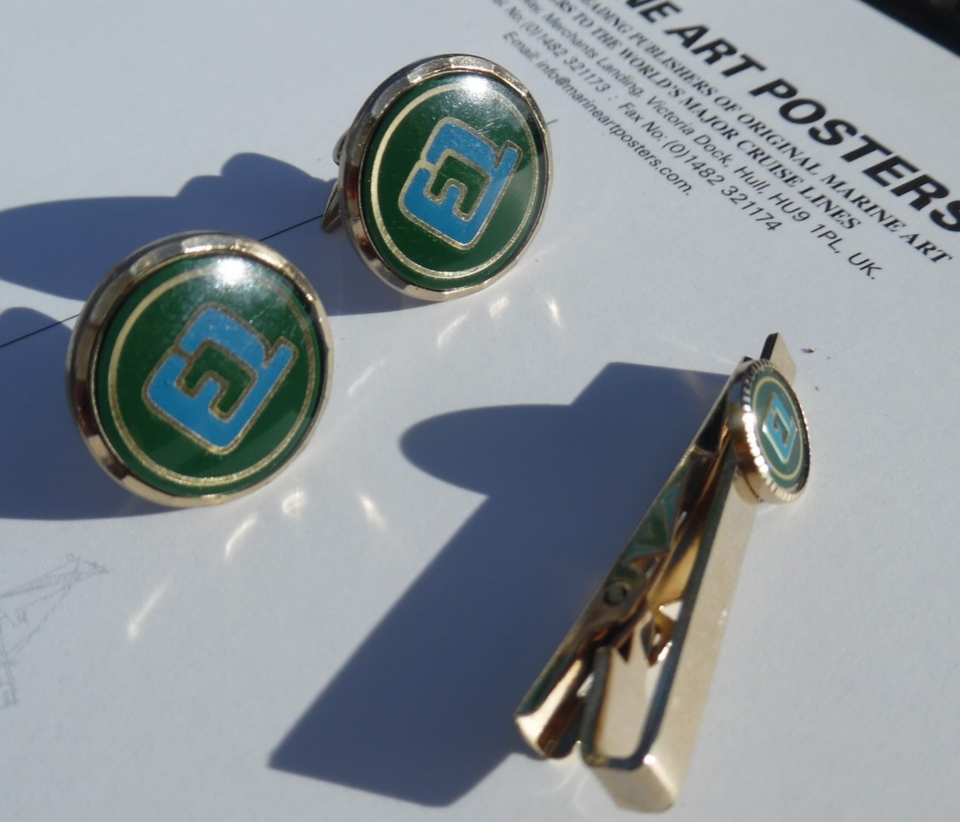 CUNARD QUEEN ELIZABETH 2 QE2 STRATTON TIE PIN & CUFFLINKS VINTAGE | eBay