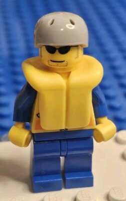 Lego #5621 ~ City Coast Guard Minifig In Kayak with Life Jacket cty0074 ...