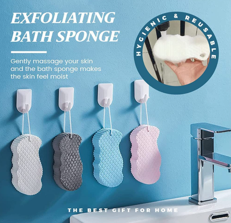 Toolye Body Scrubber,Super Soft Exfoliating Bath Sponge,Exfoliating ...