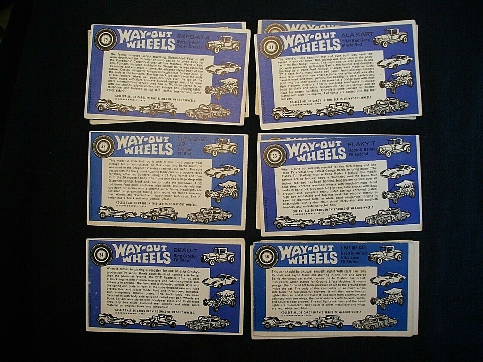 1970 Topps WAY OUT WHEELS cards QUANTITY U PICK READ DESCRIPTION BEFORE ...