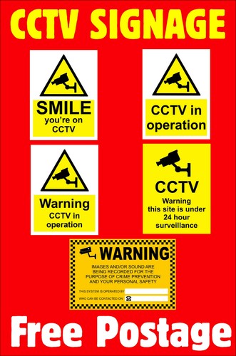 CCTV Signs,- CCTV Warning Sign, Outdoor Plastic & Permanent Stickers ...