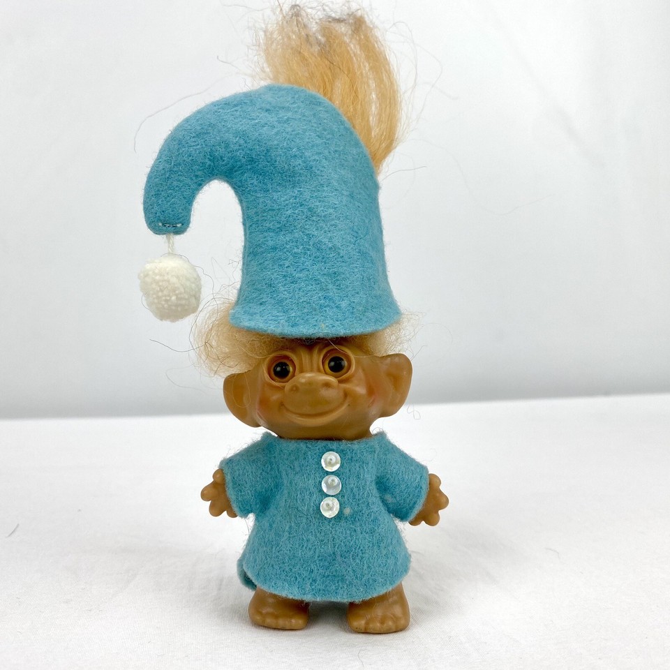 Vintage 1960's Dam-Era TAB TROLL Doll Tibetan Yellow Mohair & Gold ...