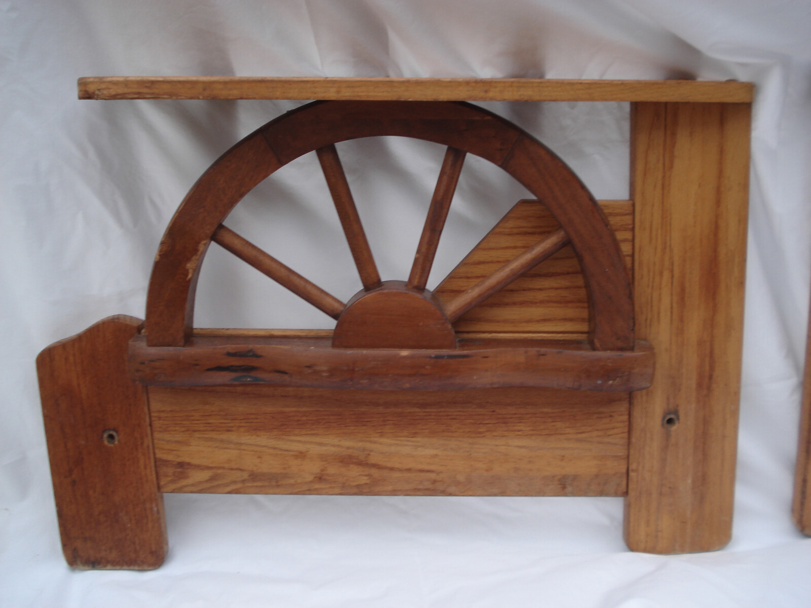 MCM 1950s Vintage Set of 2 Wood Wagon Wheel Sofa Arm Rests Wooden Mid Century | eBay