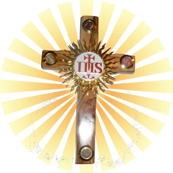 Jesuit IHS Christogram Medieval Holy Land Crusade Olive Wood Wall Door ...