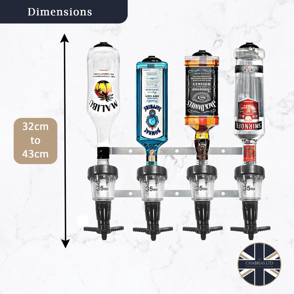 Bottle Stand Wall Mounted Pub Bar Optics Set Wine Beer Dispenser Spirit ...