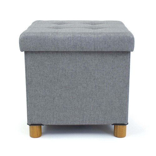 Dakota 15 In. Collapsible Cube Storage Ottoman Foot Stool with Tray | eBay
