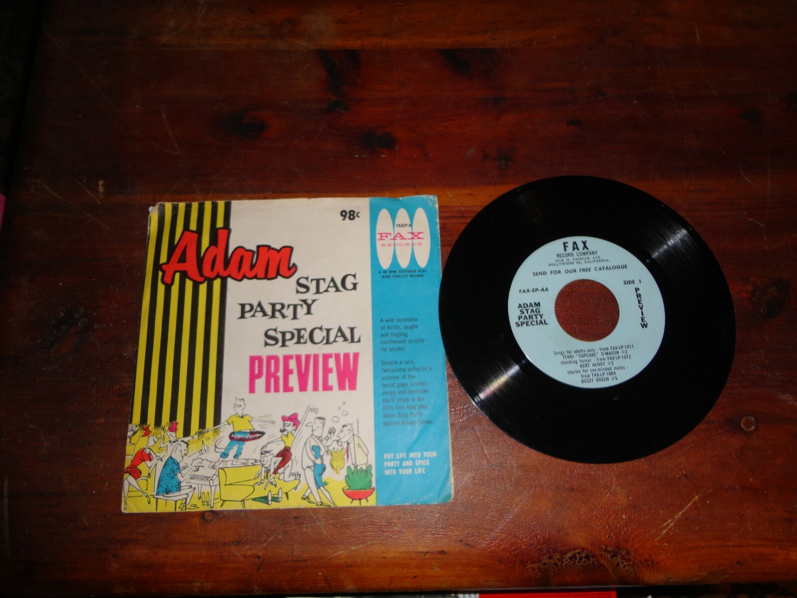 ADAM "STAG PARTY SPECIAL" PREVIEW FAX RECORDS ADULT COMEDY ...