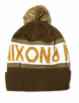 Nixon L126141 Mens Olive Teamster Pom-Pom Beanie Hat One Size | eBay