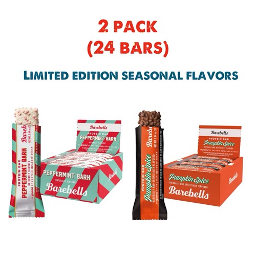 2 Pack - Barebells Protein Bars, Peppermint Bark & Pumpkin Spice ...