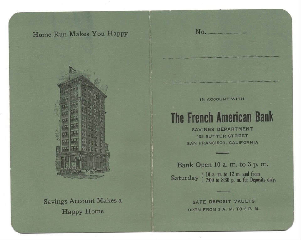 1915 Baseball Scorecard Larkspur Marin County CA vs French American ...