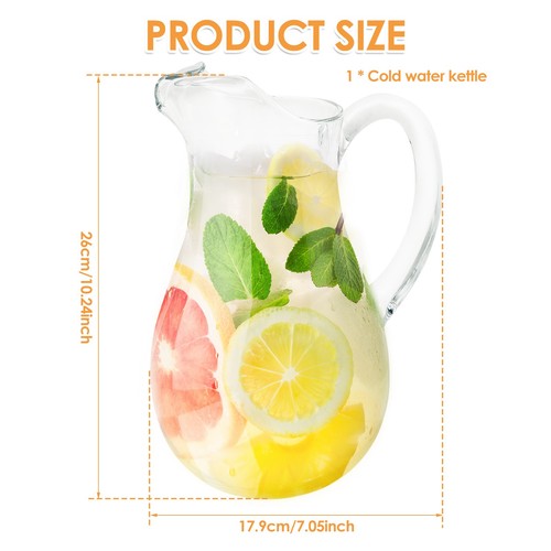 Plastic Juice Pitcher 2.2L Large Capacity Clear Water Pitcher Fridge ...
