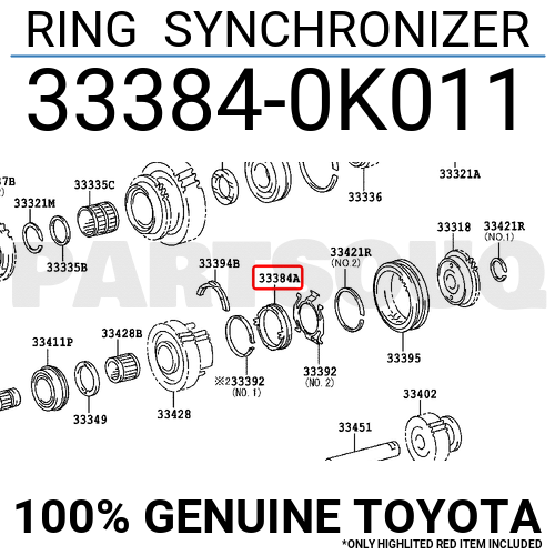 333840K011 Genuine Toyota RING SYNCHRONIZER 33384-0K011 | eBay