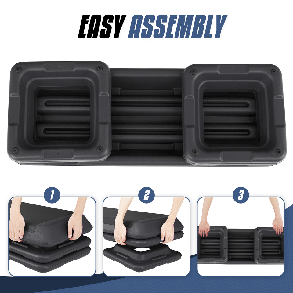 43" Exercise Aerobic Step Platform Gym Adjustable 3 Risers Fitness ...