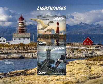 LIGHTHOUSES & Seagulls (Arctic Tern/Skua) Birds Stamp Sheet #78 (2020 ...
