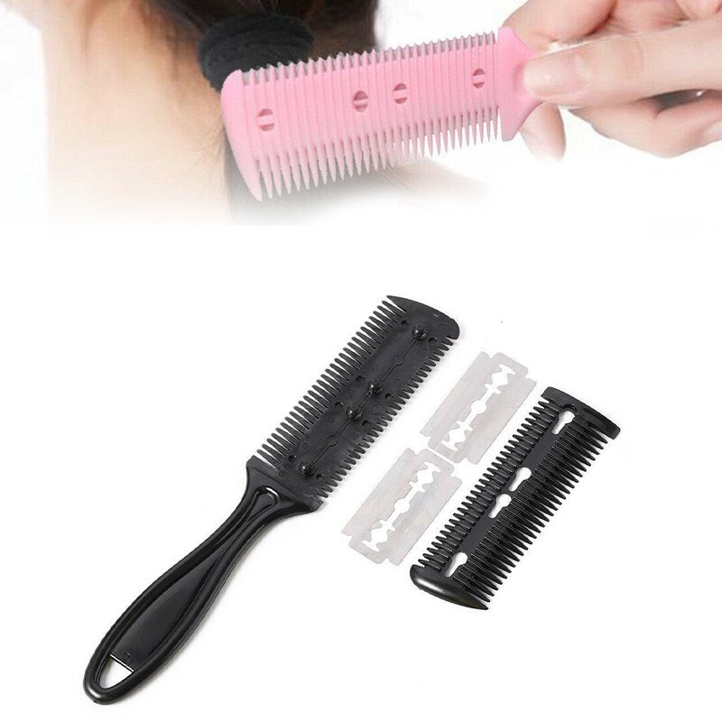 2PCS Razor Comb With Blades Razor Trimmer DIY Double Sides Hair ...