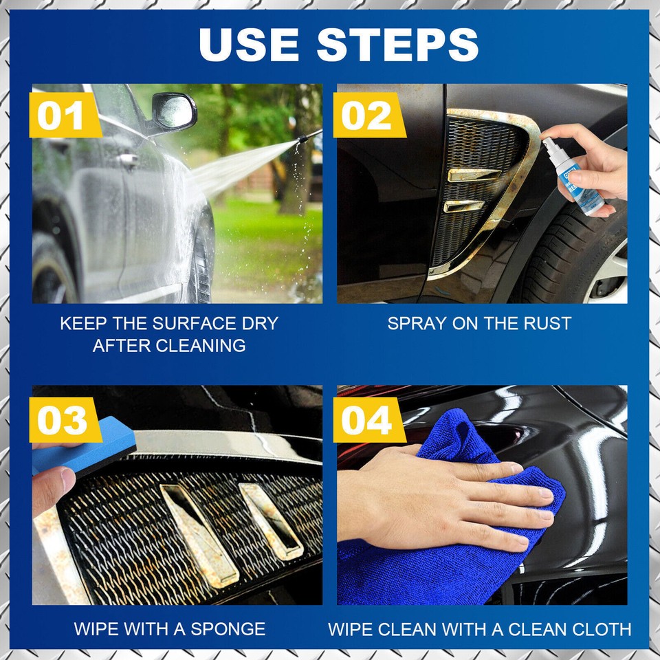2× Car Rust Removal Spray Car Iron Remover Spray Inhibitor Maintenance ...