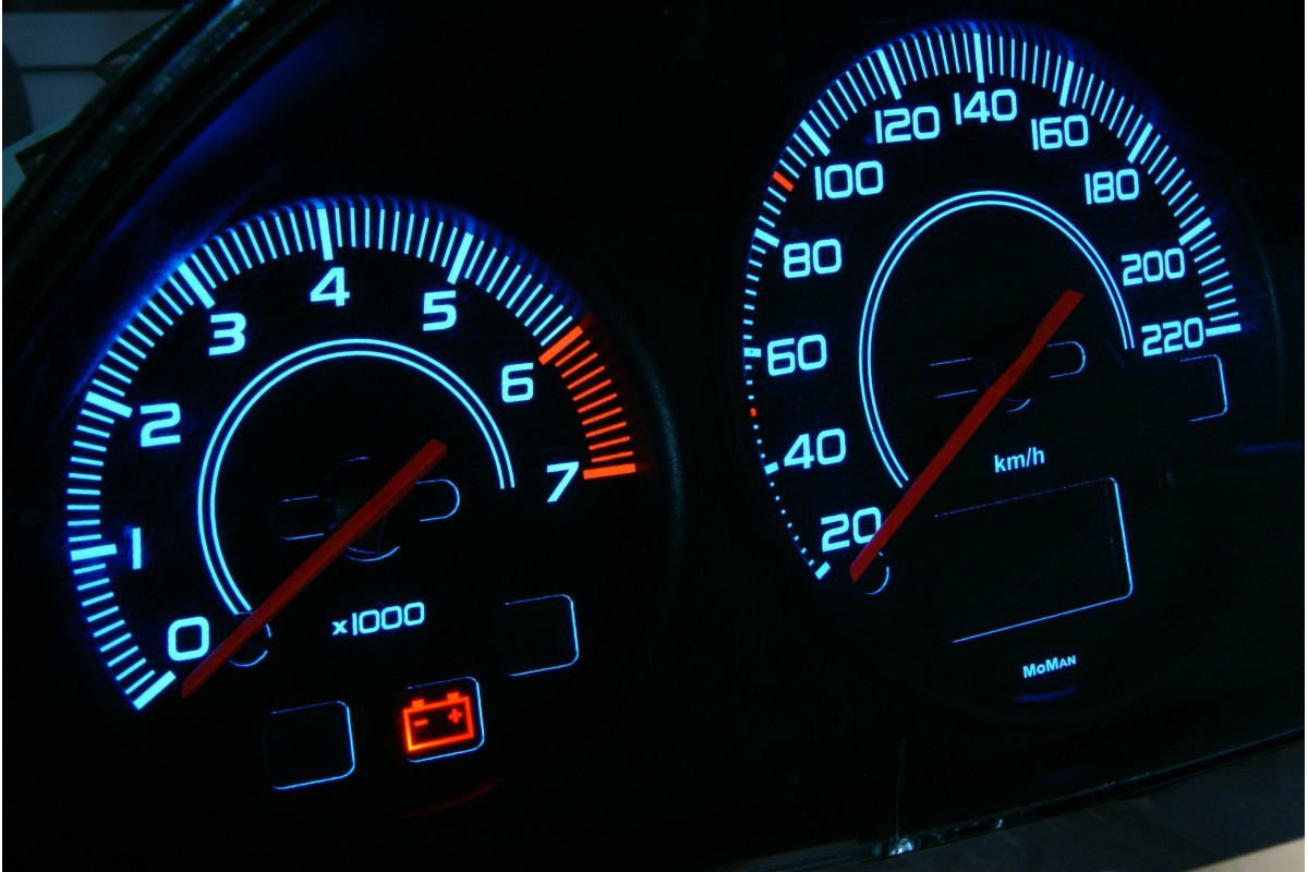 Ford Escort MK7 - digital km counter Design 1 glow gauges dials plasma ...
