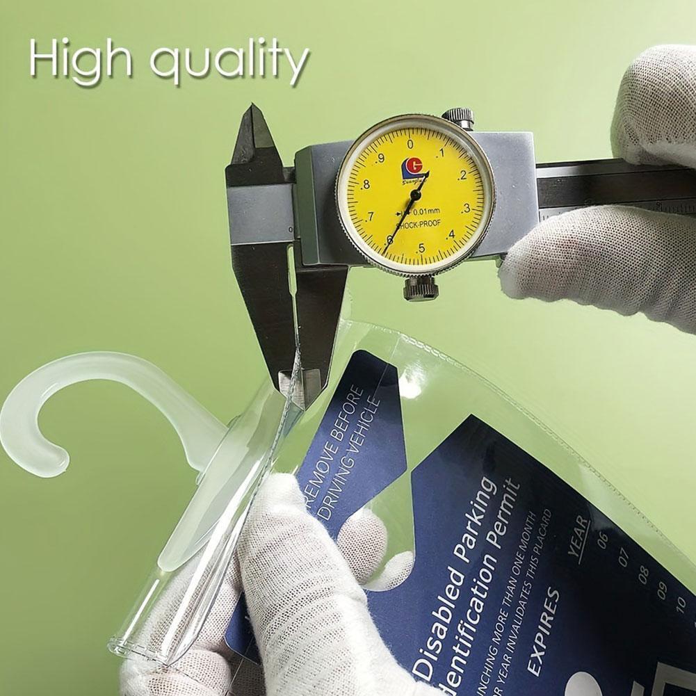 Transparent PVC placard hook bag Parking Permit Protector Tag Mirror ...