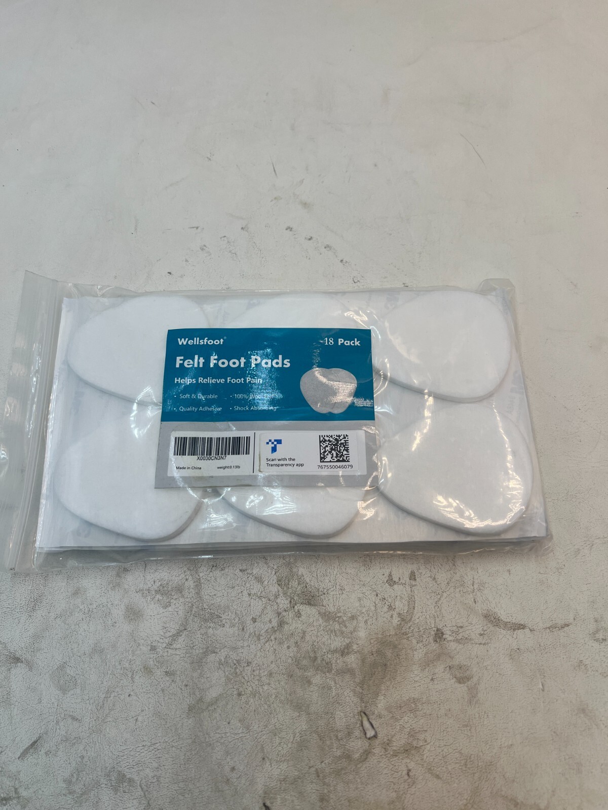 11 PACKS of 18 WellsFoot Felt Foot Pads 100% Wool Felt 3M Adhesive ...