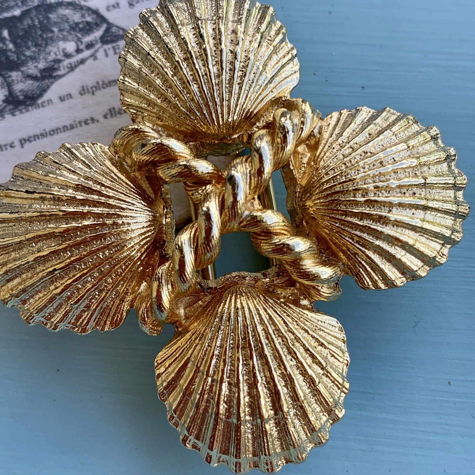 Vintage 1975 Mimi Di N Nautical Clam Shell Belt Buckle | eBay