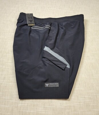 Under Armour Shorts Project Rock Mens Unstoppable Black Gray Size 4XLT ...