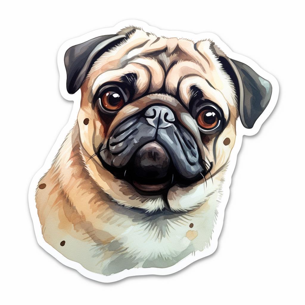 Pug Dog Vinyl Decal Sticker for Car, Laptop, Tumbler and More. # PR-Pug ...