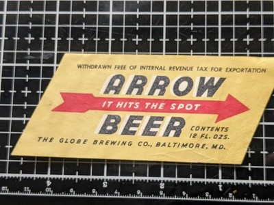 Vintage Arrow beer label Baltimore Maryland | eBay