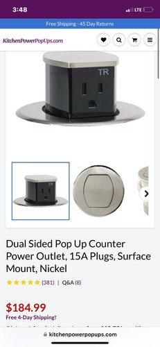 Hubbell Dual Sided Pop Up Counter Power Outlet | eBay
