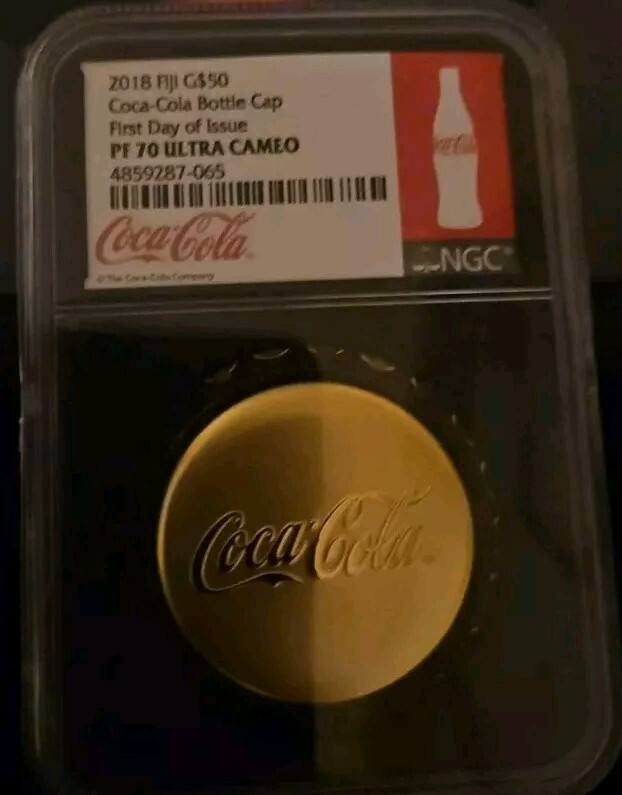 2018 NGC 1oz 24k Gold Coca Cola $50 Proof70 First Day Of Issue Mintage ...