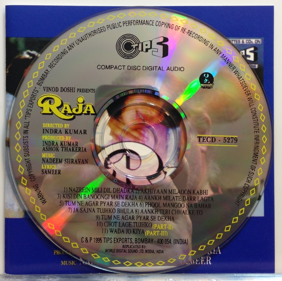 Nadeem Shravan, Sameer : Raja (CD 1995 Tips) *Rare * Out Of Print *Very ...