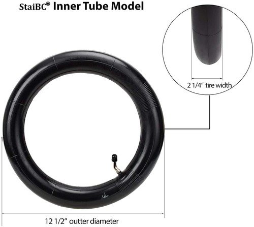Heavy Duty 12.5x2.25 (12-1/2 x2-1/4) Tire & Inner Tube Set with Angled ...